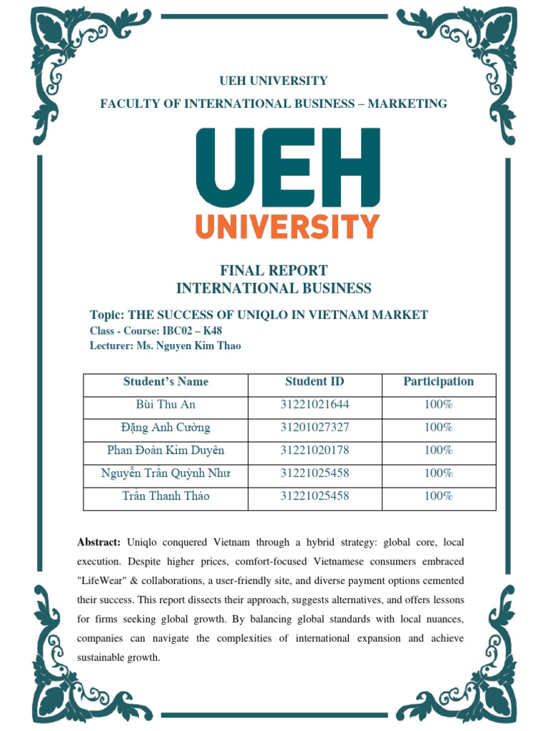 IB Final Report Group 6 | PDF | Brand | Clothing