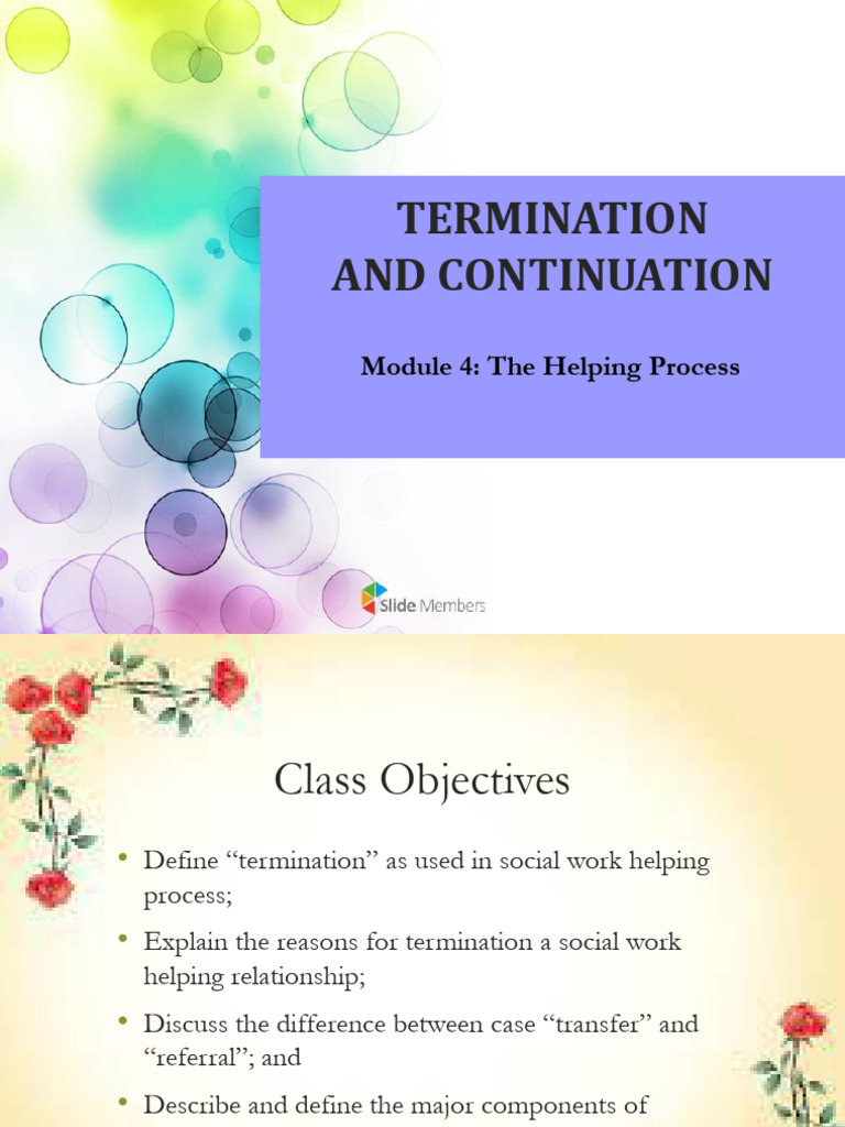 Module 4 - The Helping Relationship - Termination and Continuation | PDF | Feeling | Social Work