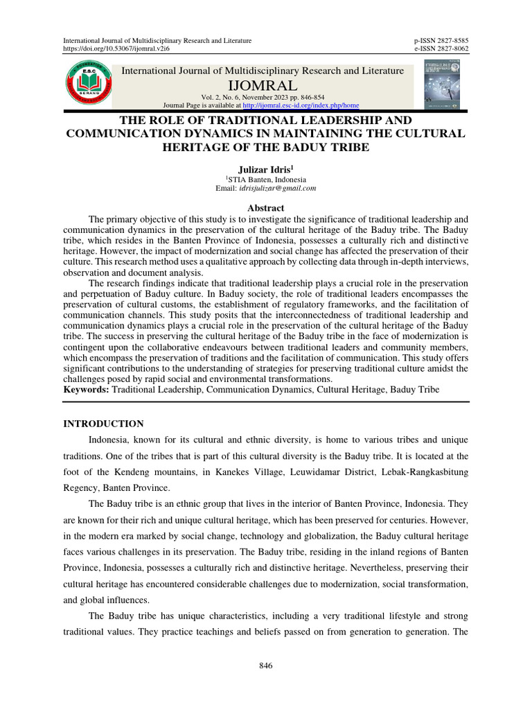 The Role of Traditional Leadership and Communicati | PDF | Leadership ...