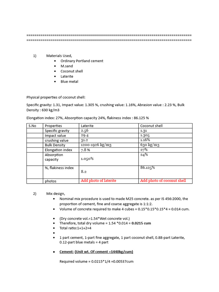 M25 Concrete Ratio | Download Free PDF | Concrete | Construction Aggregate