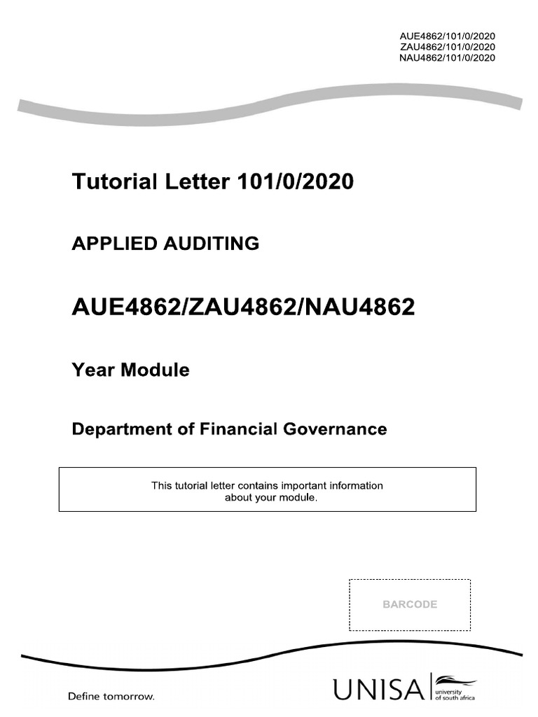 AUE4862 - Tut 101 | PDF
