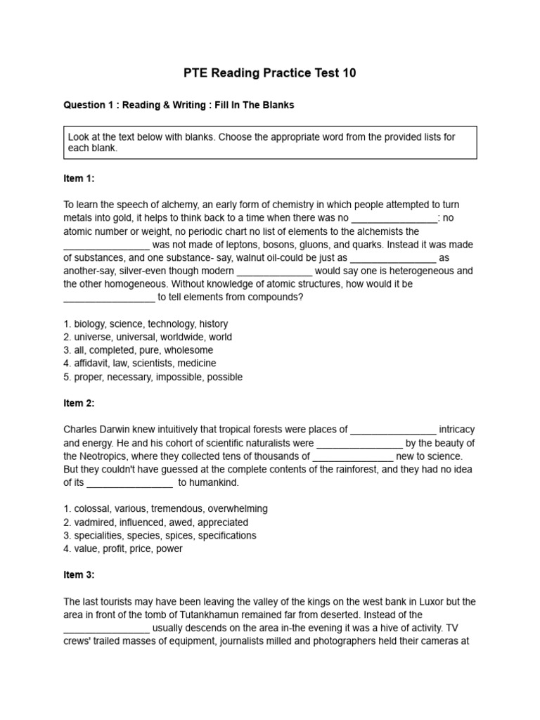 PTE Reading Practice Test 10 | PDF | Social Science