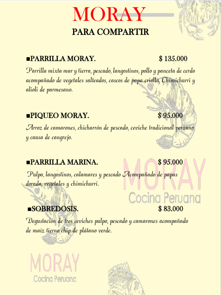 MENU-PERUANO | PDF | Mariscos | Alimentos