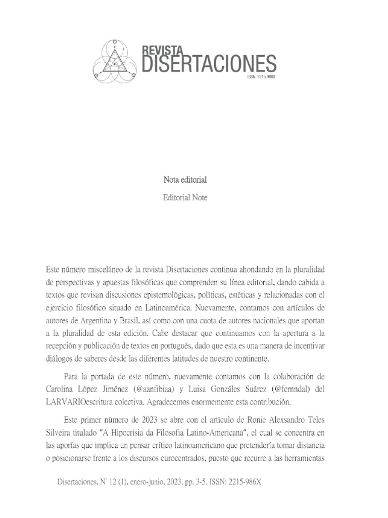 Vista de Nota Editorial | PDF