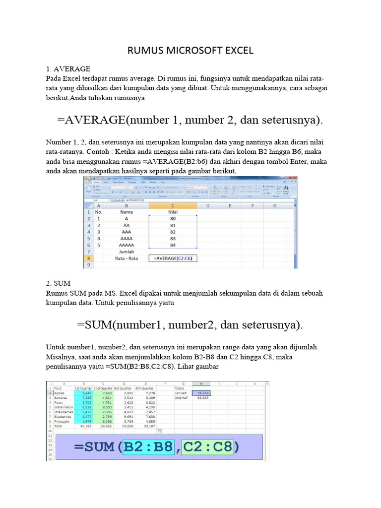 Rumus Microsoft Excel | PDF