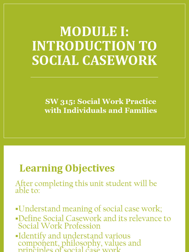 Module I - Introduction To Case Work | PDF