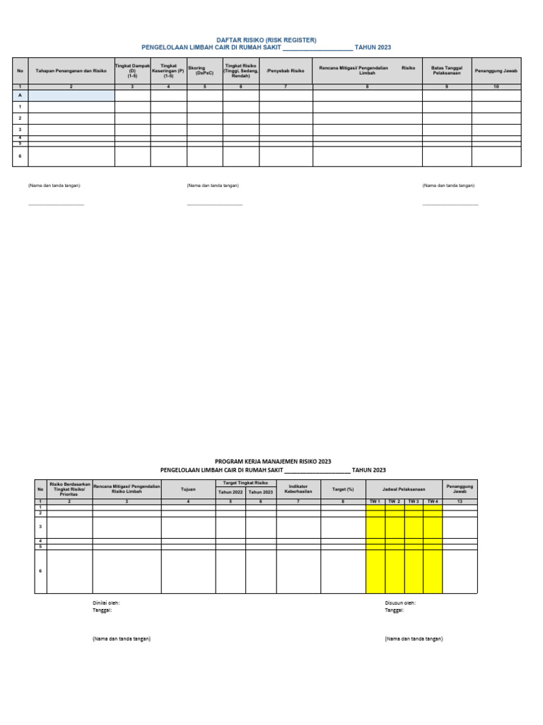Lembar Tugas - Risk Register | PDF
