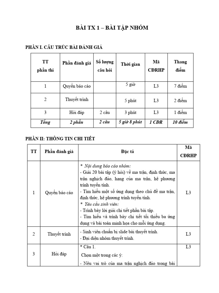 ĐỀ BÀI TẬP NHÓM MÔN BS6001 | PDF