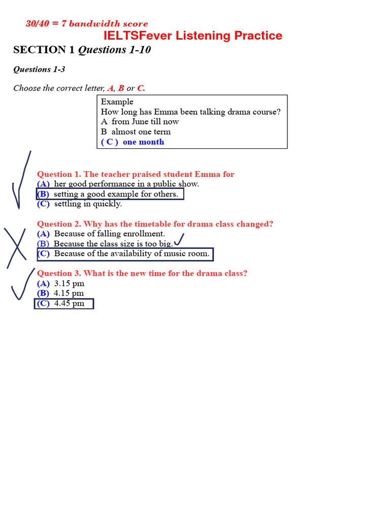 Abel's Listening Practice For IELTS Re-Test 13th Meeting | PDF