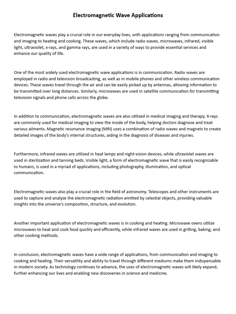 EM Wave Application | PDF