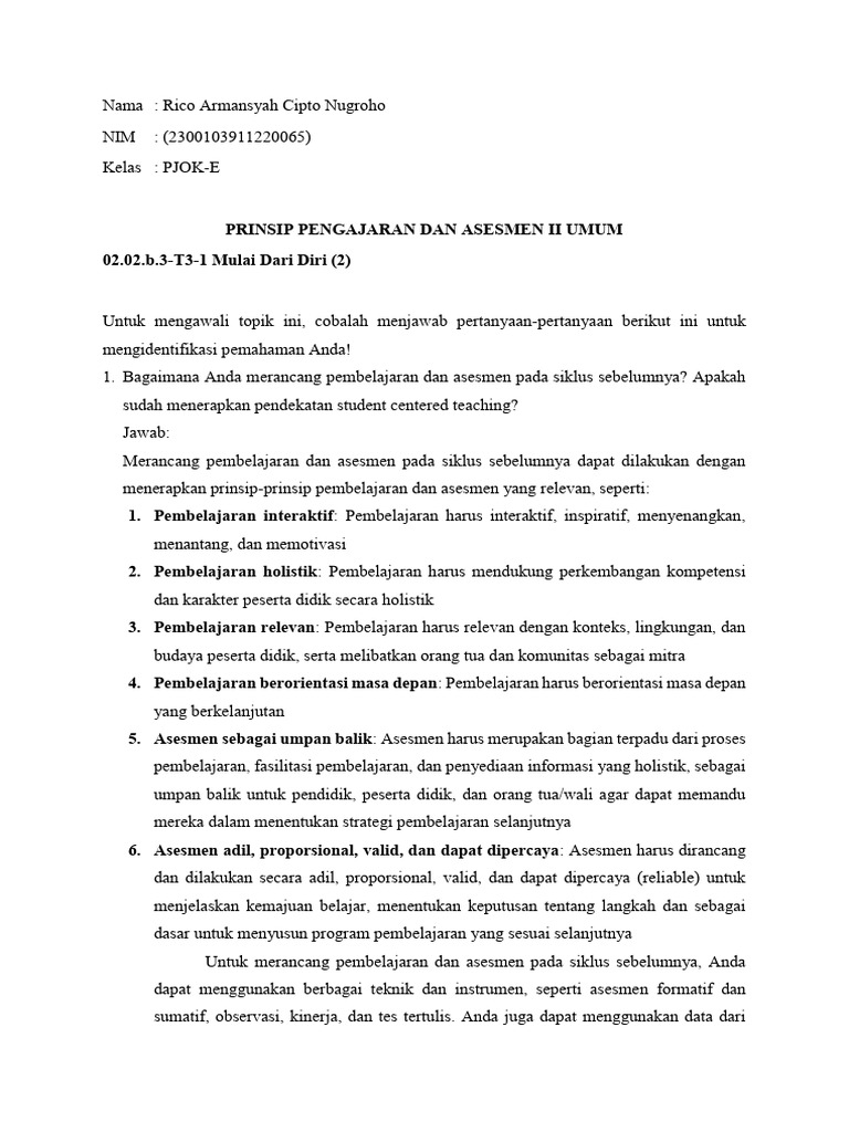Tugas. 02.02.b.3-T3-1 Mulai Dari Diri (2) - Rico Armansyah CN | PDF
