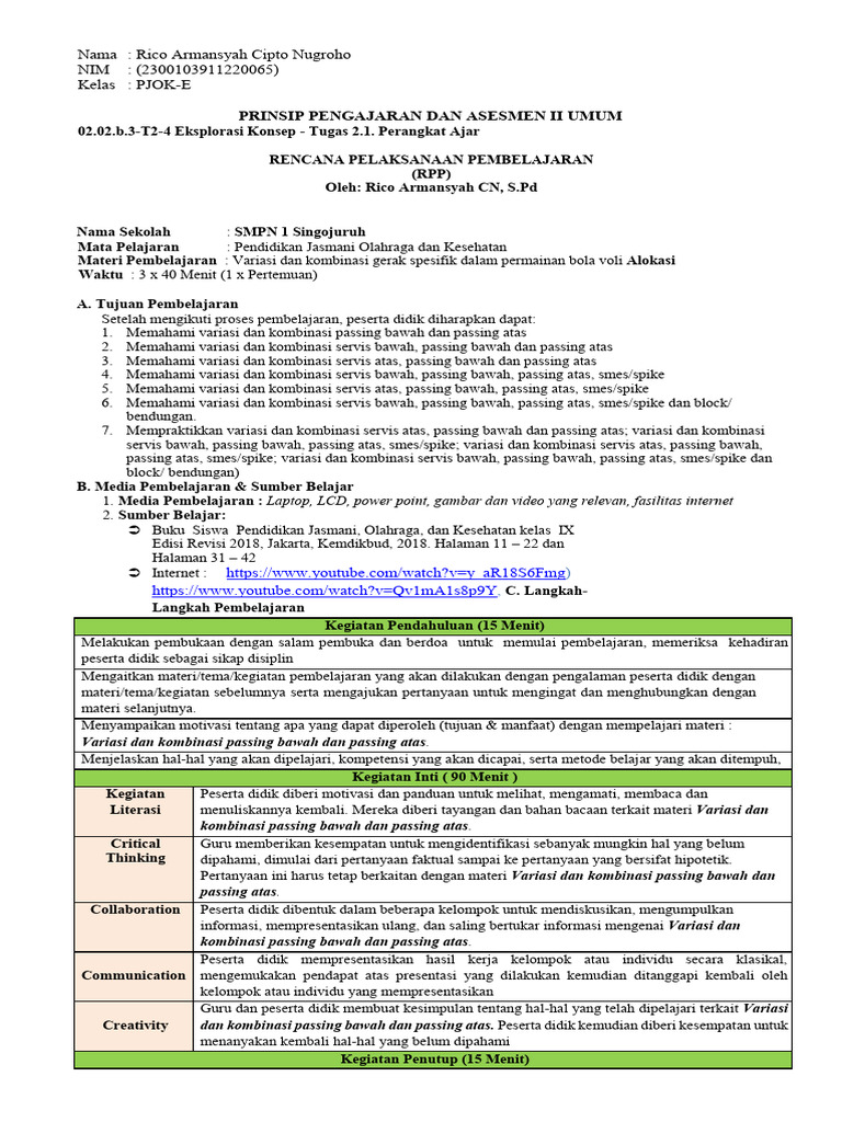 Tugas. 02.02.b.3-T2-4 Eksplorasi Konsep - Tugas 2.1. Perangkat Ajar. Rico Armansyah CN | PDF