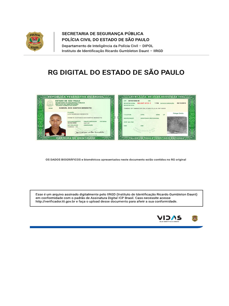 RG Digital de São Paulo | PDF