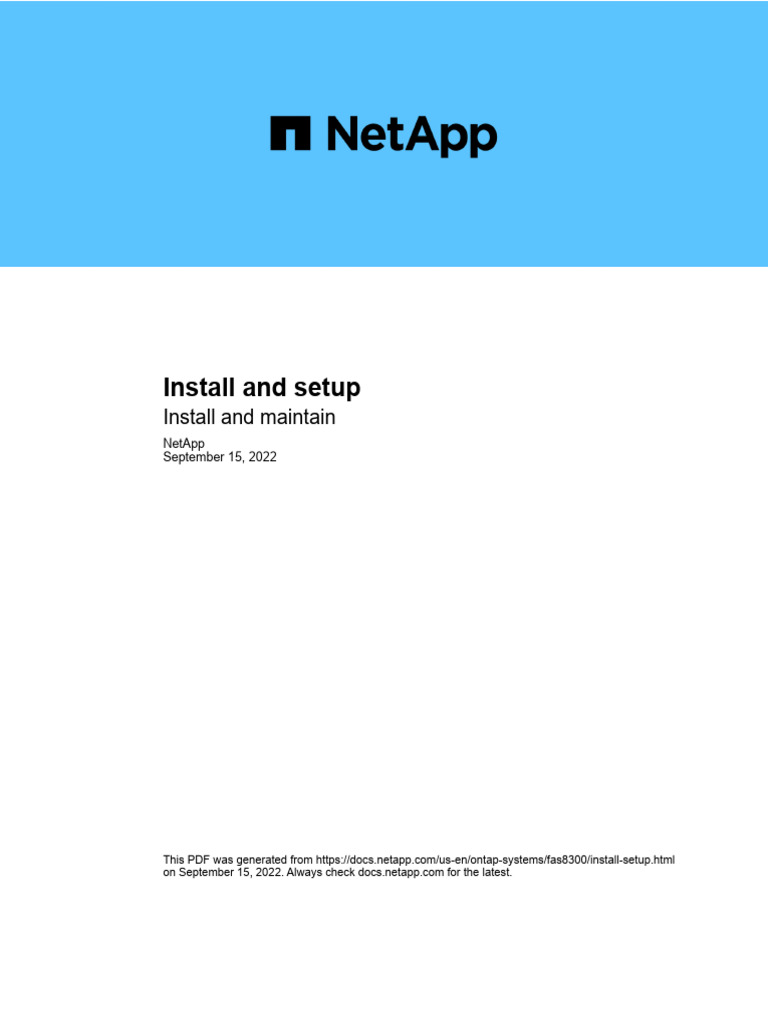 AFF FAS8300 and FAS8700 Install and Setup | PDF | Ip Address | Computer ...