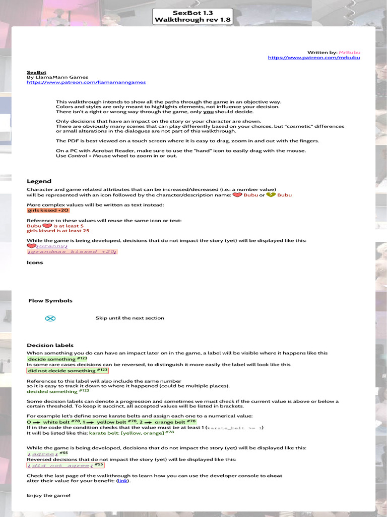 SexBot 1.3 - Walkthrough Rev 1.8 | PDF