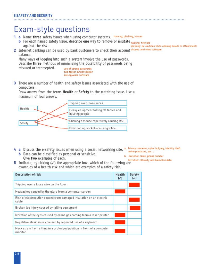 Safety and Security Exam Questions | PDF | Phishing | Security