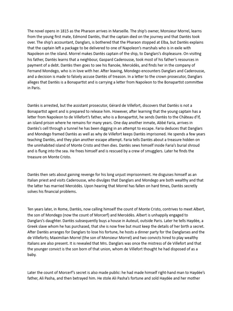 The Count of Monte Cristo Summary | PDF | The Count Of Monte Cristo