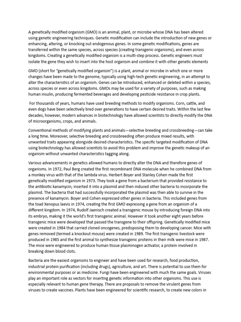 Gmo Research | PDF | Genetically Modified Organism | Genetic Engineering