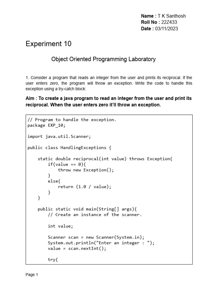 EXP 10 Report 22z433 Final | PDF | Computer Programming | Software Engineering