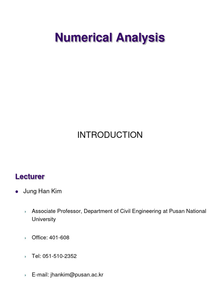 Numerical Analysis - 00.intorduction - Note | PDF | Numerical Analysis ...
