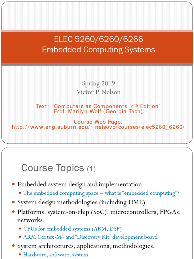 Chapter1a Embedded System Intro | PDF | System On A Chip | Embedded System