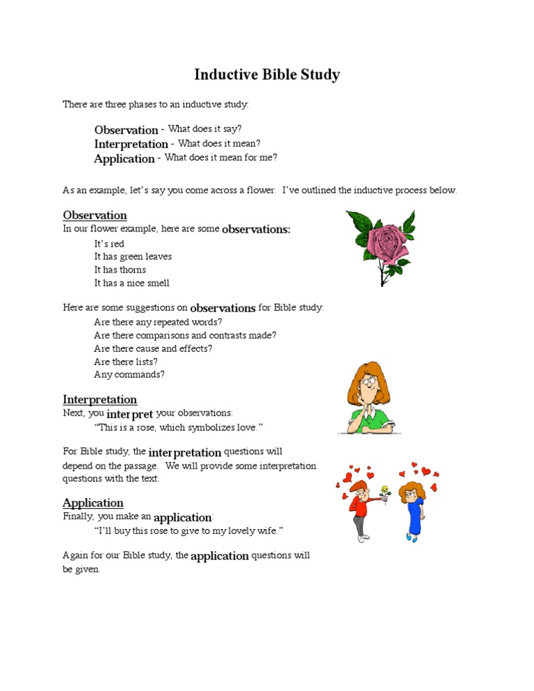 Inductive Bible Study: Observation Interpretation Application | PDF