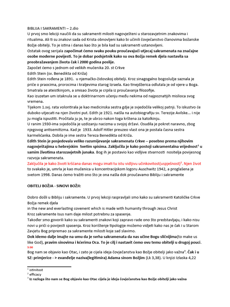 Biblija I Sakramenti - 2dio | PDF