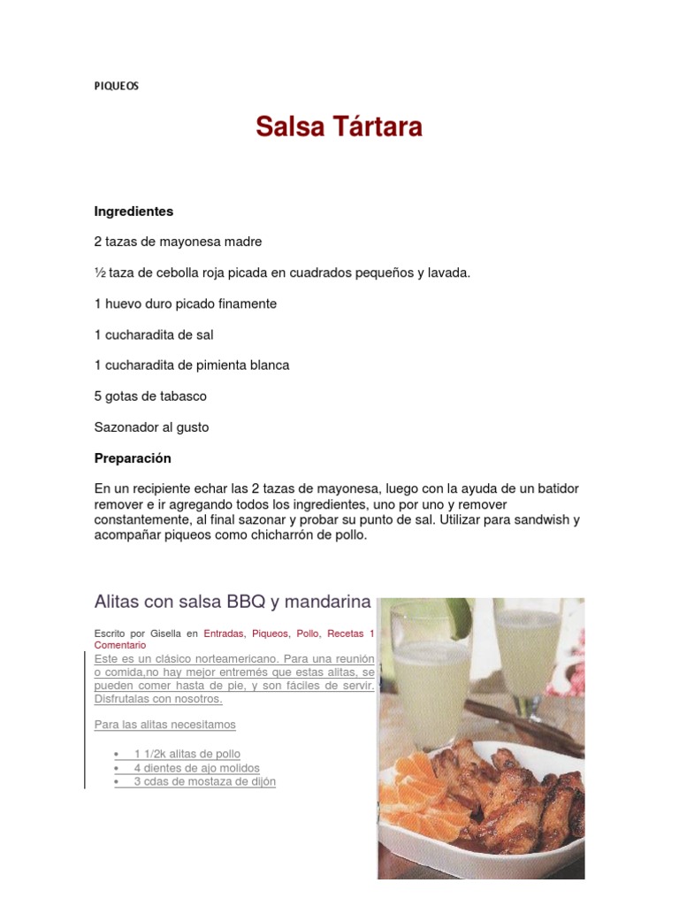 Recetas de Piqueos Fáciles y Rápidos | PDF | Panes | Salsa