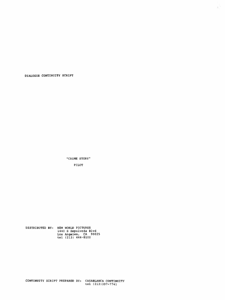 Crime Story - s01e01 - Pilot (Script) | PDF