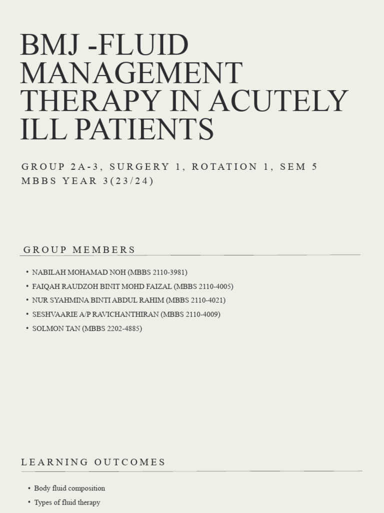 Fluid Management Therapy | Download Free PDF | Shock (Circulatory) | Intravenous Therapy