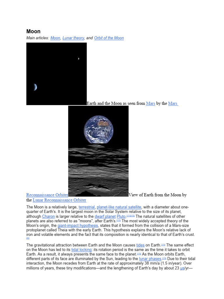 Moon | PDF | Earth | Moon