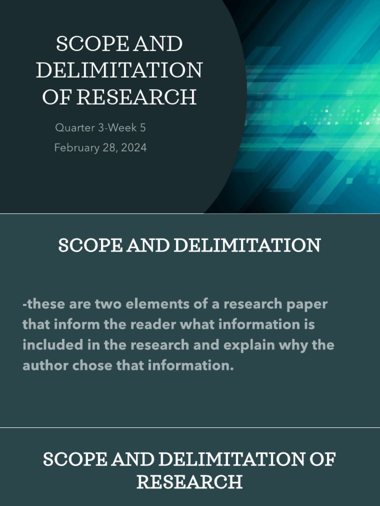 Scope and Delimitation | PDF Scope and Delimitation | PDF