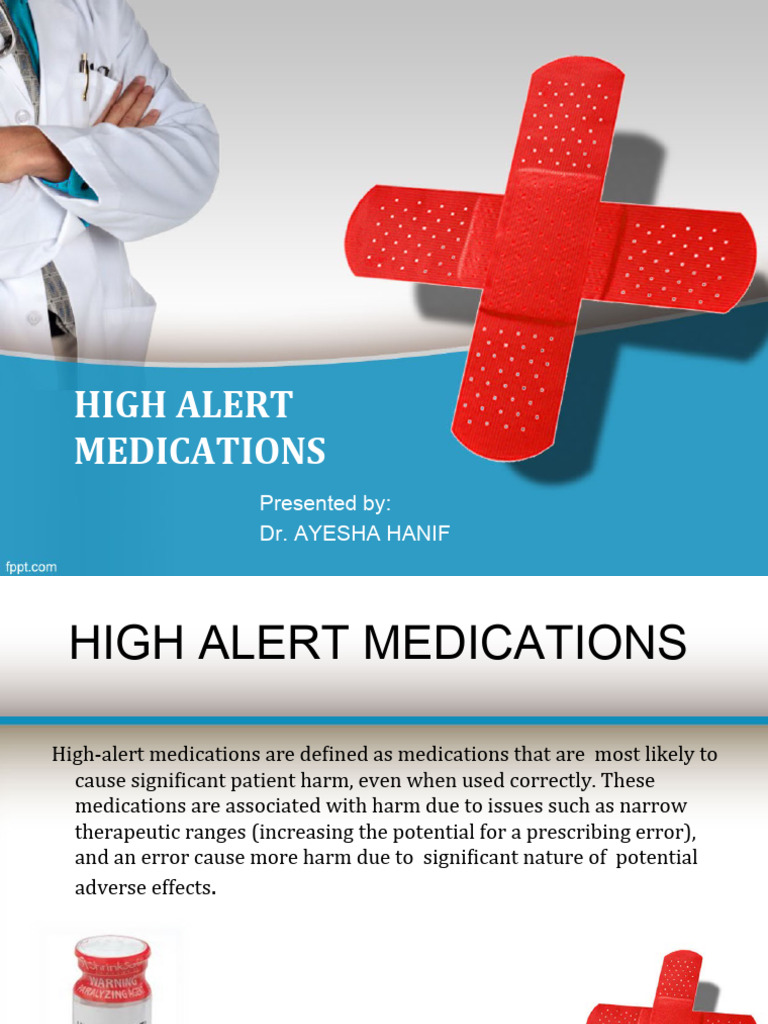 High Alert | PDF | Intravenous Therapy | Anesthesia