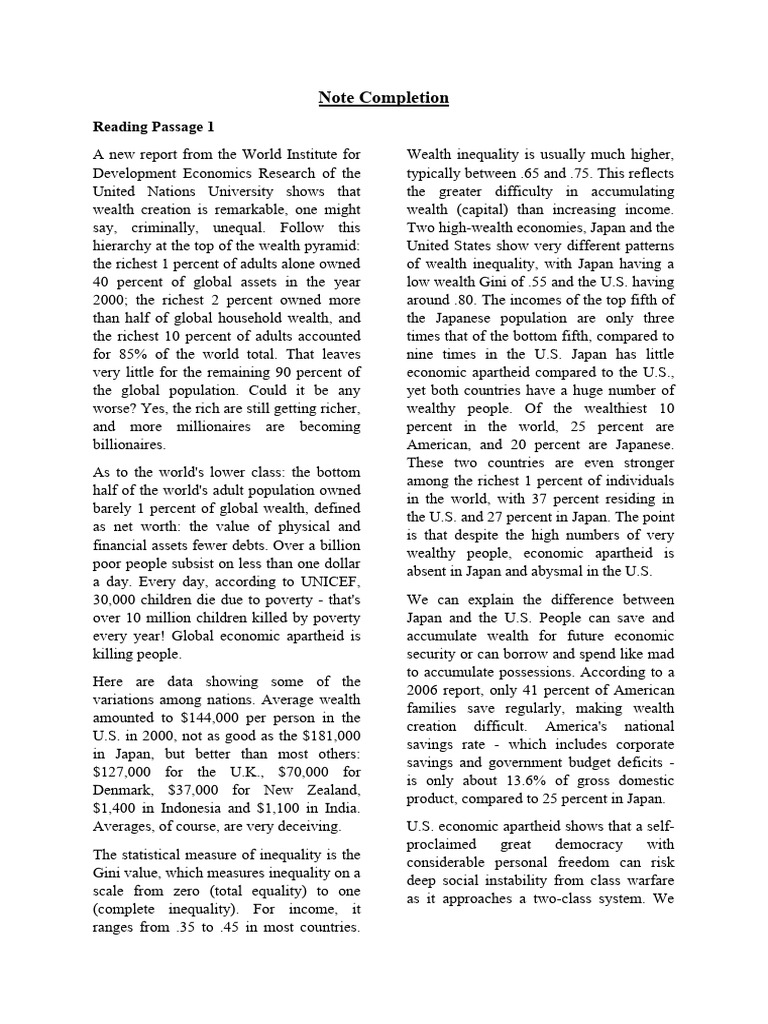 Note Completion | PDF | Wealth | Weather