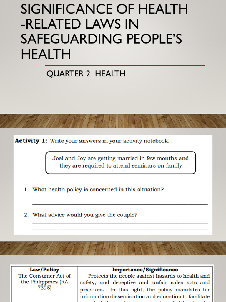 HeaLth Q2 Significance of Health Related Laws | PDF | Family Planning ...
