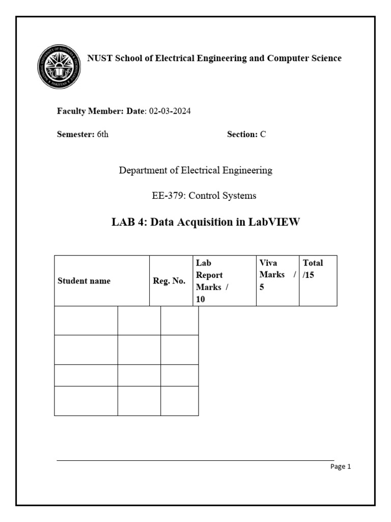 Control Systems Lab Hamza 4 | PDF | Data Acquisition | Power Supply