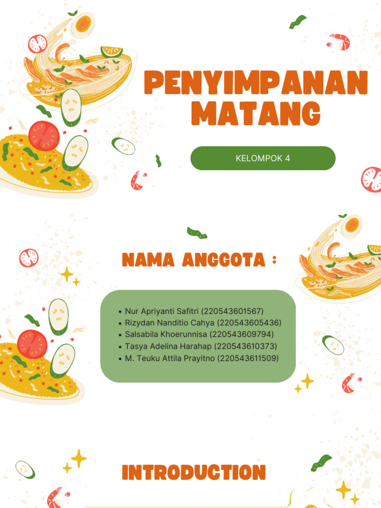 Kelompok 4 - Penyimpananan Makanan Matang Seafood OFF C | PDF | Memasak ...