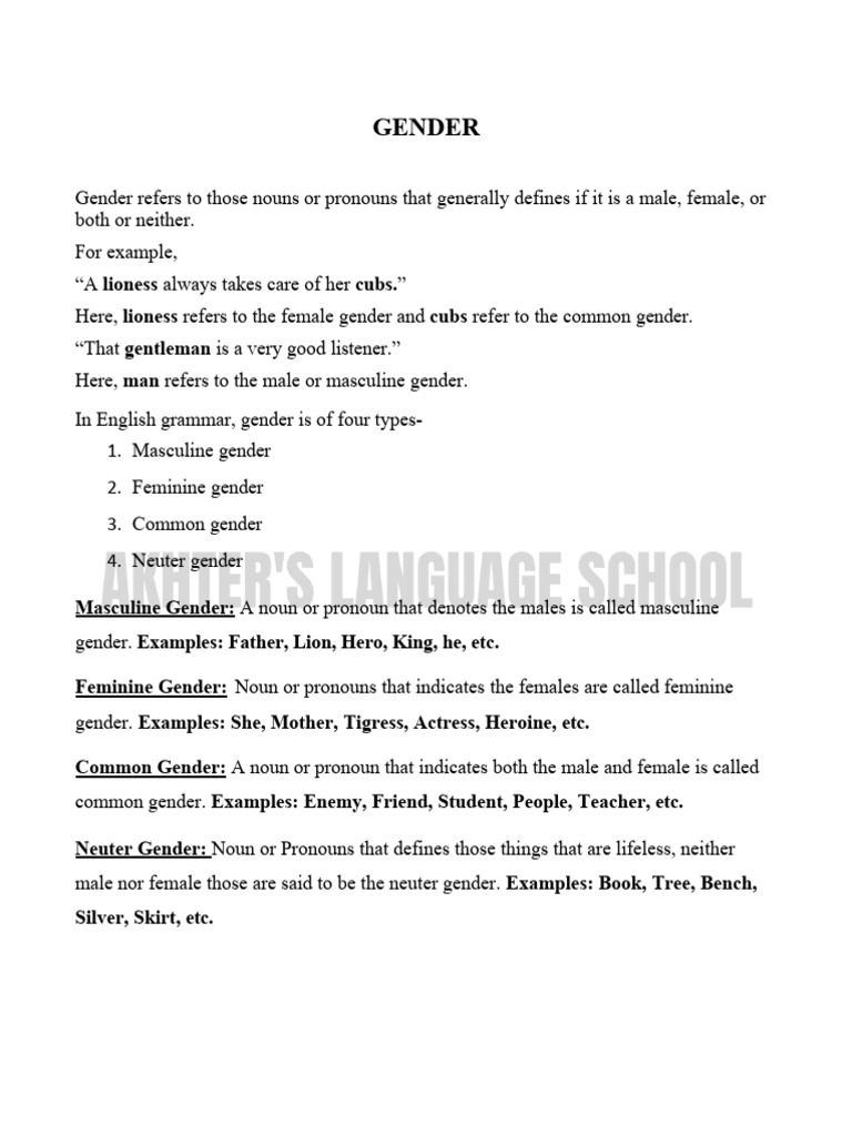 Gender | PDF | Grammatical Gender | Syntax