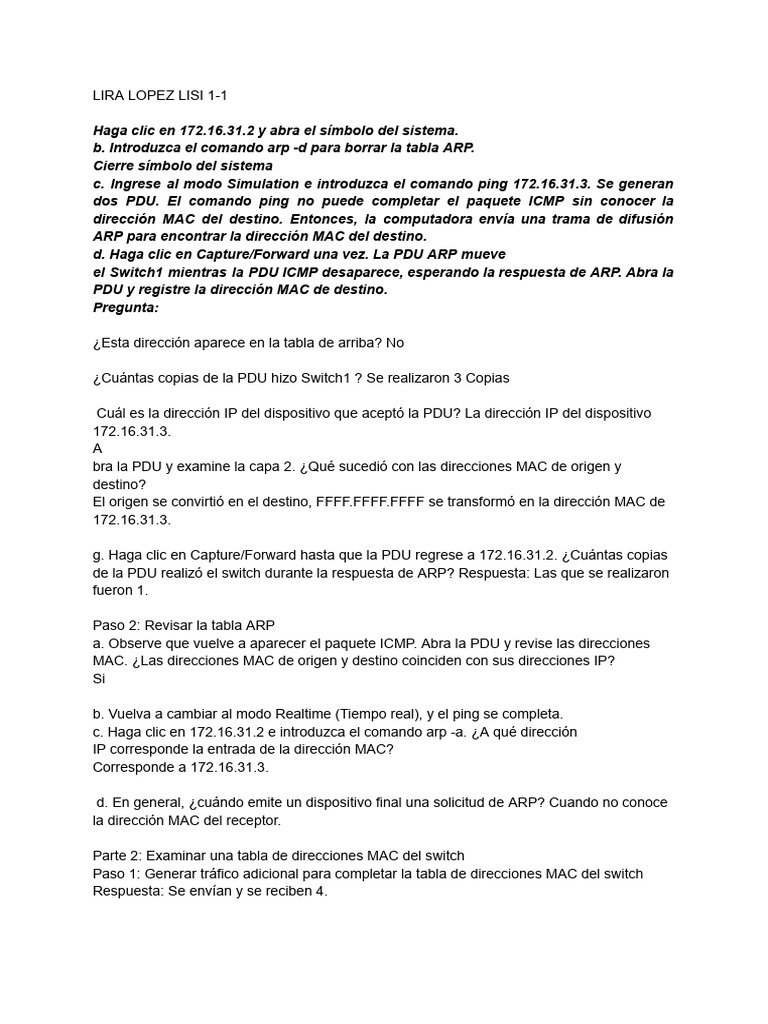 Act02 Lira Preguntas | PDF | Conmutador de red | Red de arquitectura