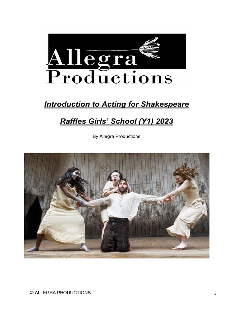 Intro To Acting For Shakespeare RGS Handouts October 2023 | PDF ...