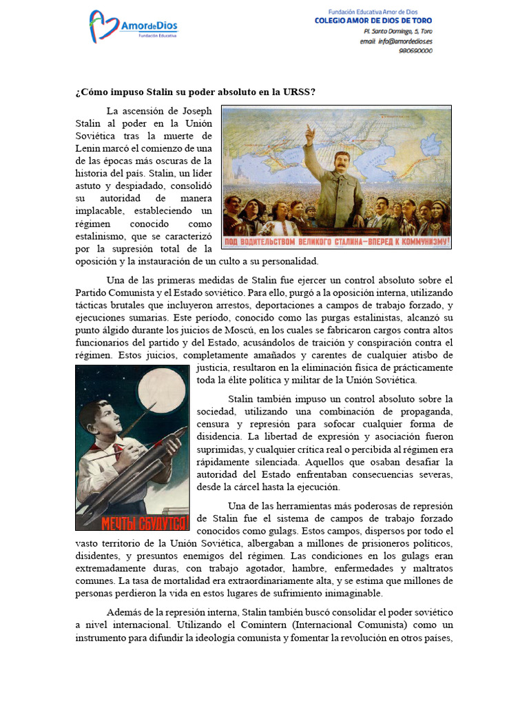 Cómo Impuso Stalin Su Poder Absoluto en La URSS | PDF | Joseph Stalin ...