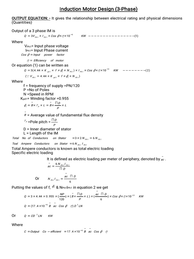 3-Phase Induction Motor Design Guide | PDF | Electric Motor ...