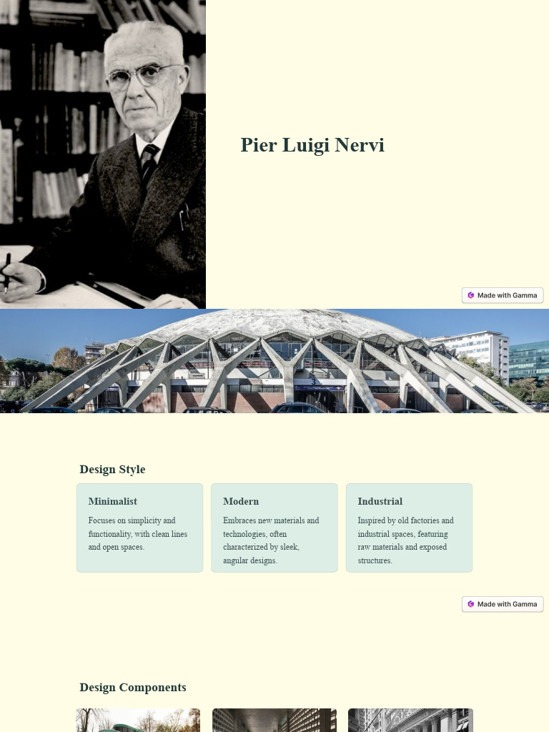 Pier Luigi Nervi: Innovator of Concrete Architecture | PDF | Art