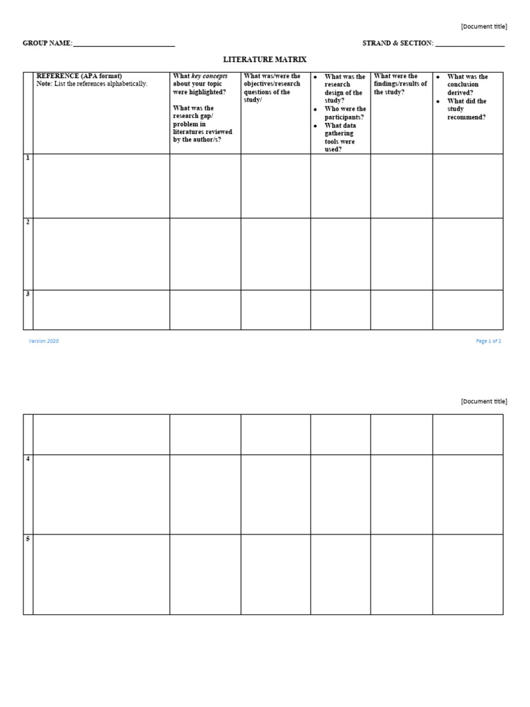 Literature Matrix 3 | PDF