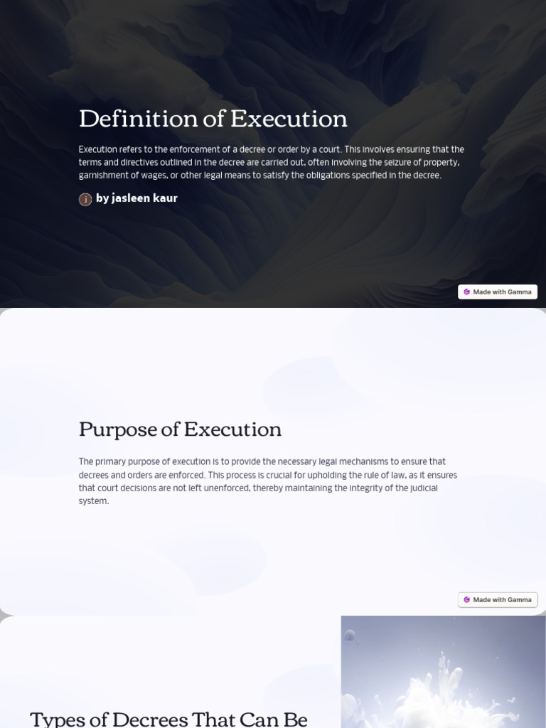 Definition of Execution | PDF | Jurisdiction | Decree