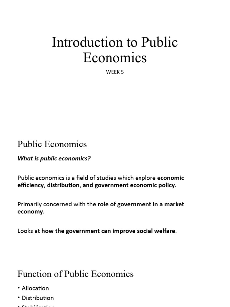 EP 1 - W5 - Intro To Public Economics - Impact Evaluation | PDF ...