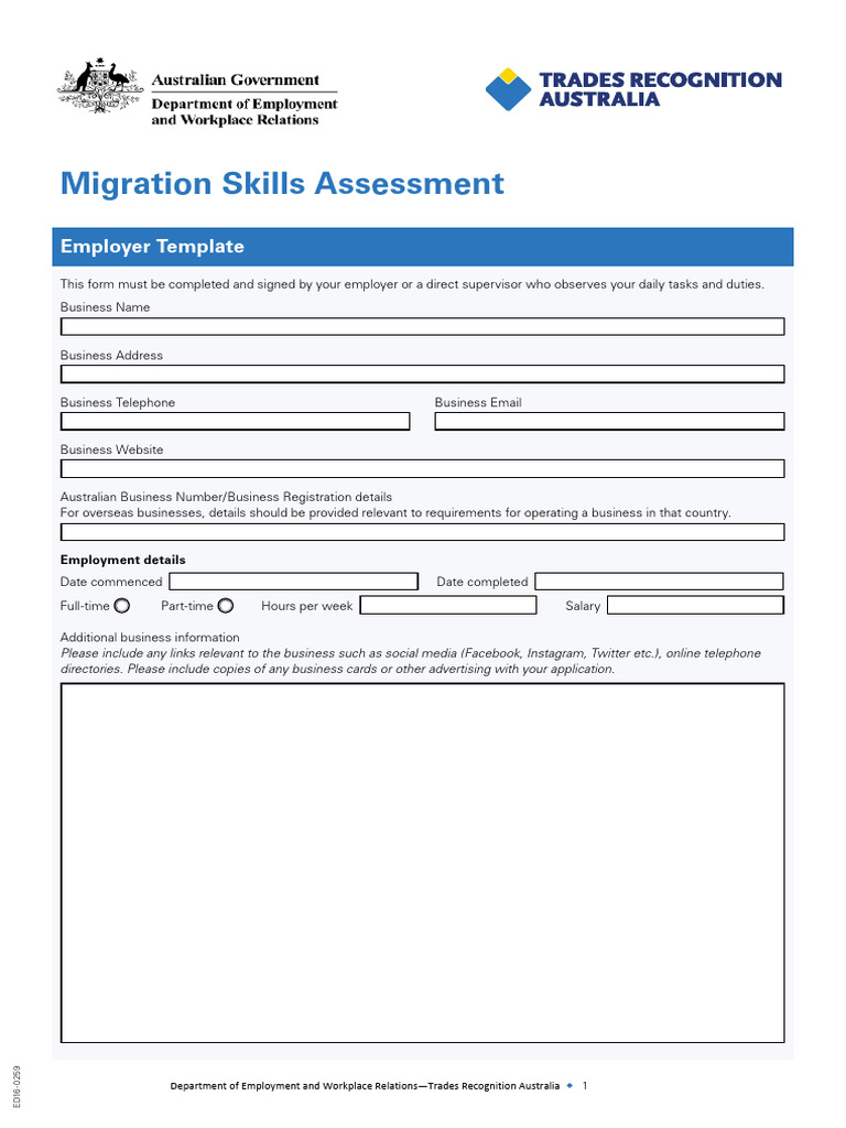 DEWR MSA Employer Template - July 2022 | PDF | Career & Growth | Business