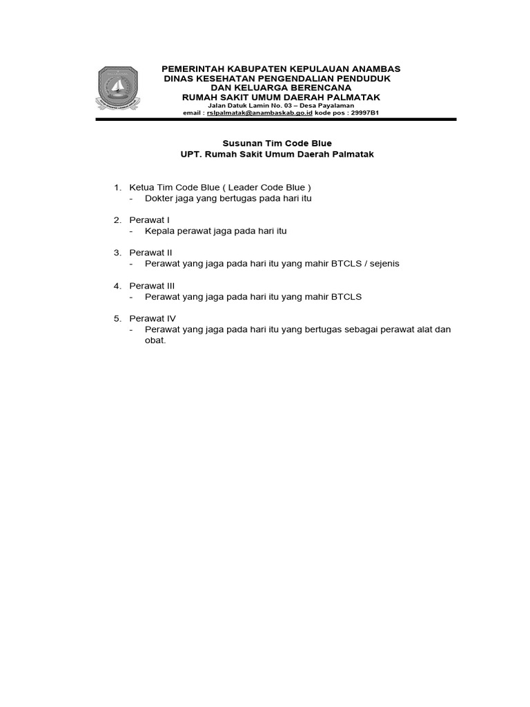 Tim Kode Blue | PDF | Kesehatan Holistik