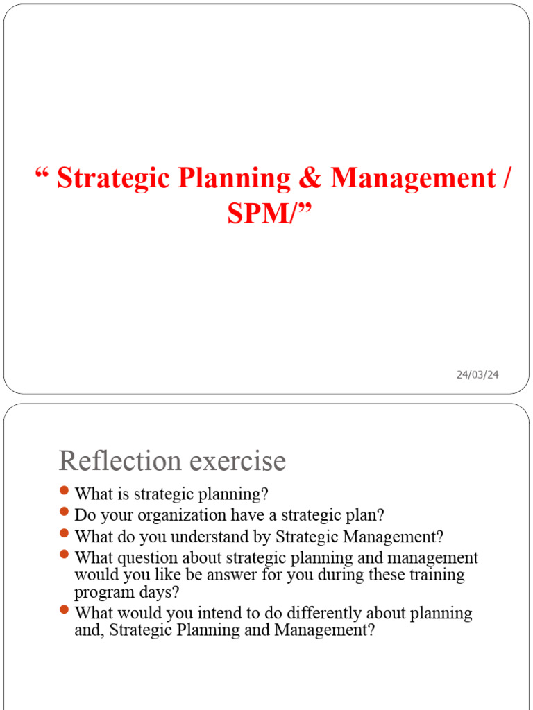 Strategic Planning and Management Guide | PDF | Strategic Planning ...