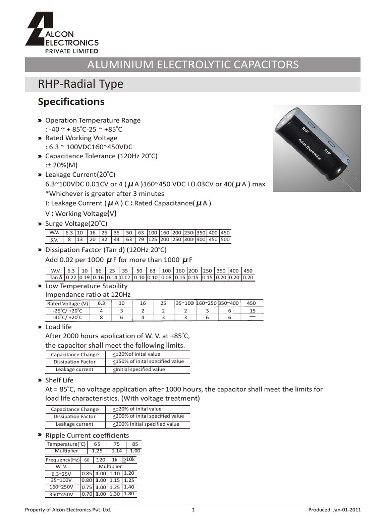 1J100 Capacitor Specifications | PDF | Capacitor | Manufactured Goods